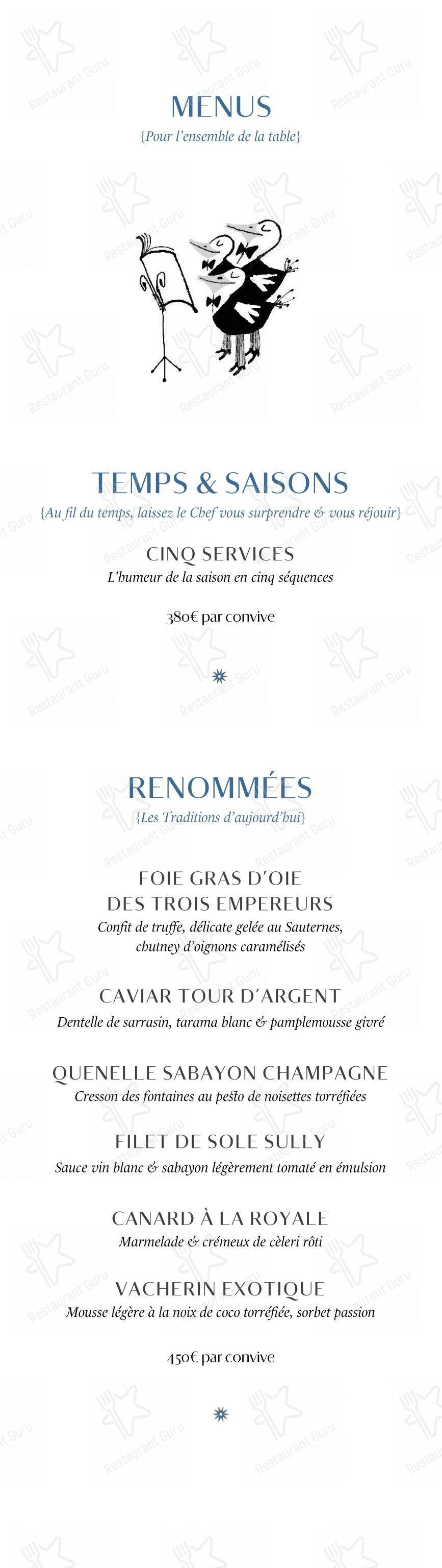 Menu At La Tour D Argent Restaurant Paris 15 Quai De La Tournelle menu-at-la-tour-d-argent-restaurant-paris-15-quai-de-la-tournelle