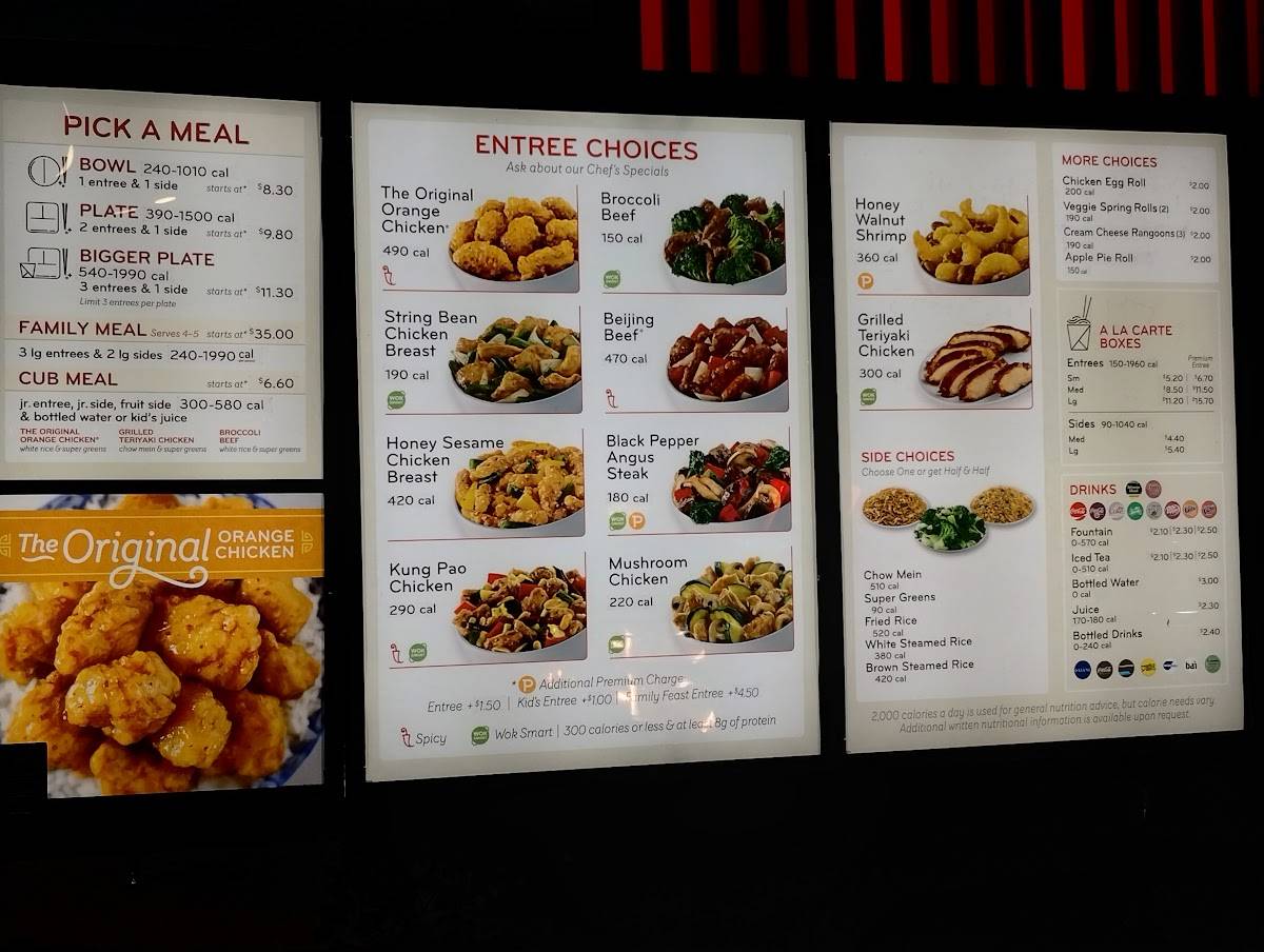 Menu at Panda Express restaurant, Lecanto