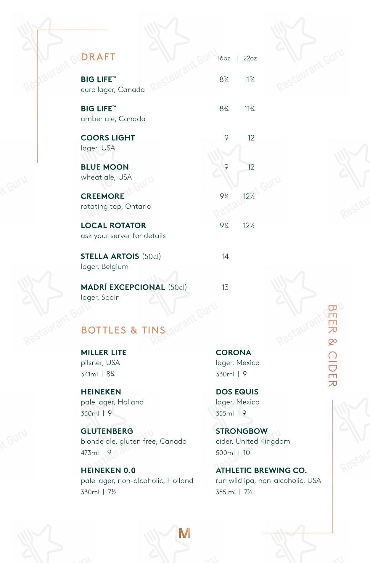 Menu at Moxies Hunt Club Restaurant, Ottawa, Riverside Dr.