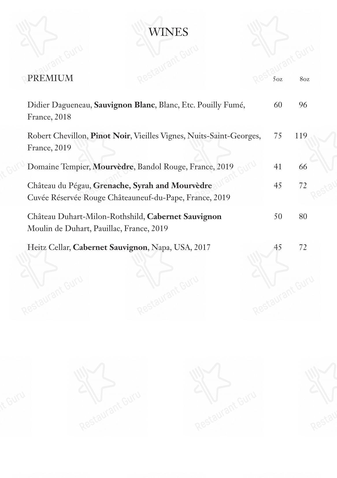 Menu at Polo Lounge restaurant, Beverly Hills