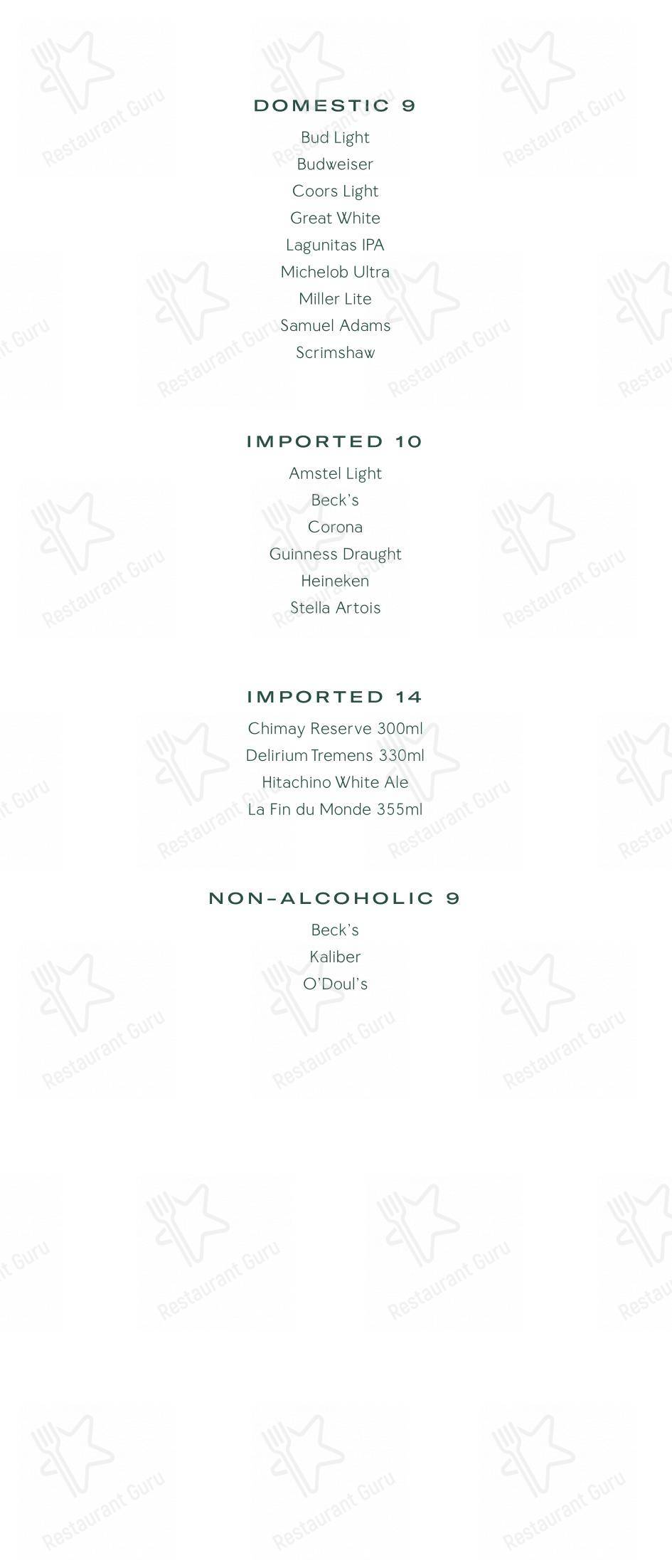 Menu at Polo Lounge restaurant, Beverly Hills