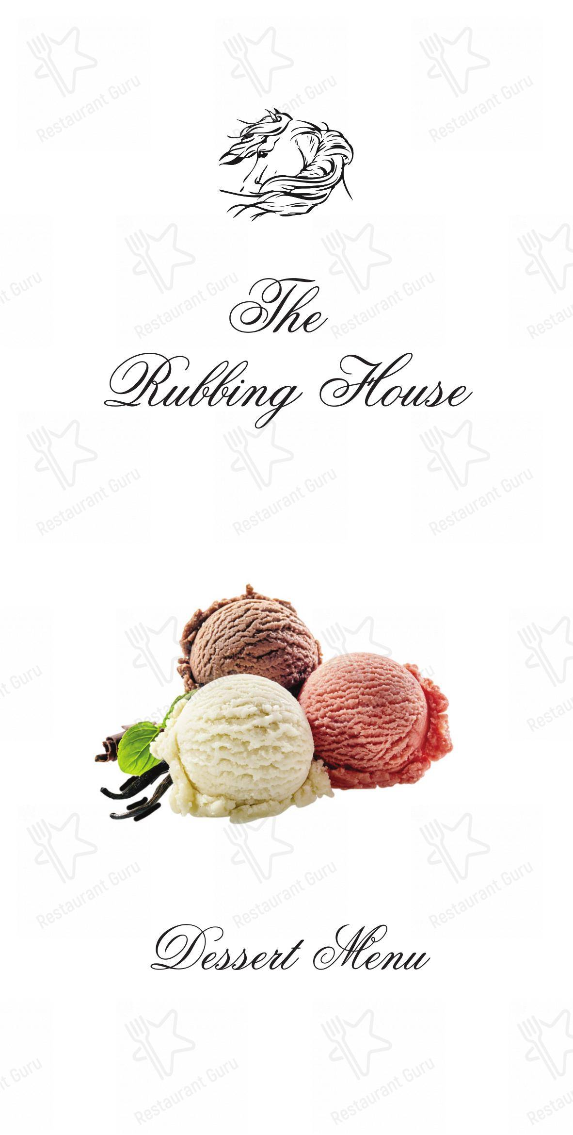 Menu at Rubbing House pub & bar, Epsom