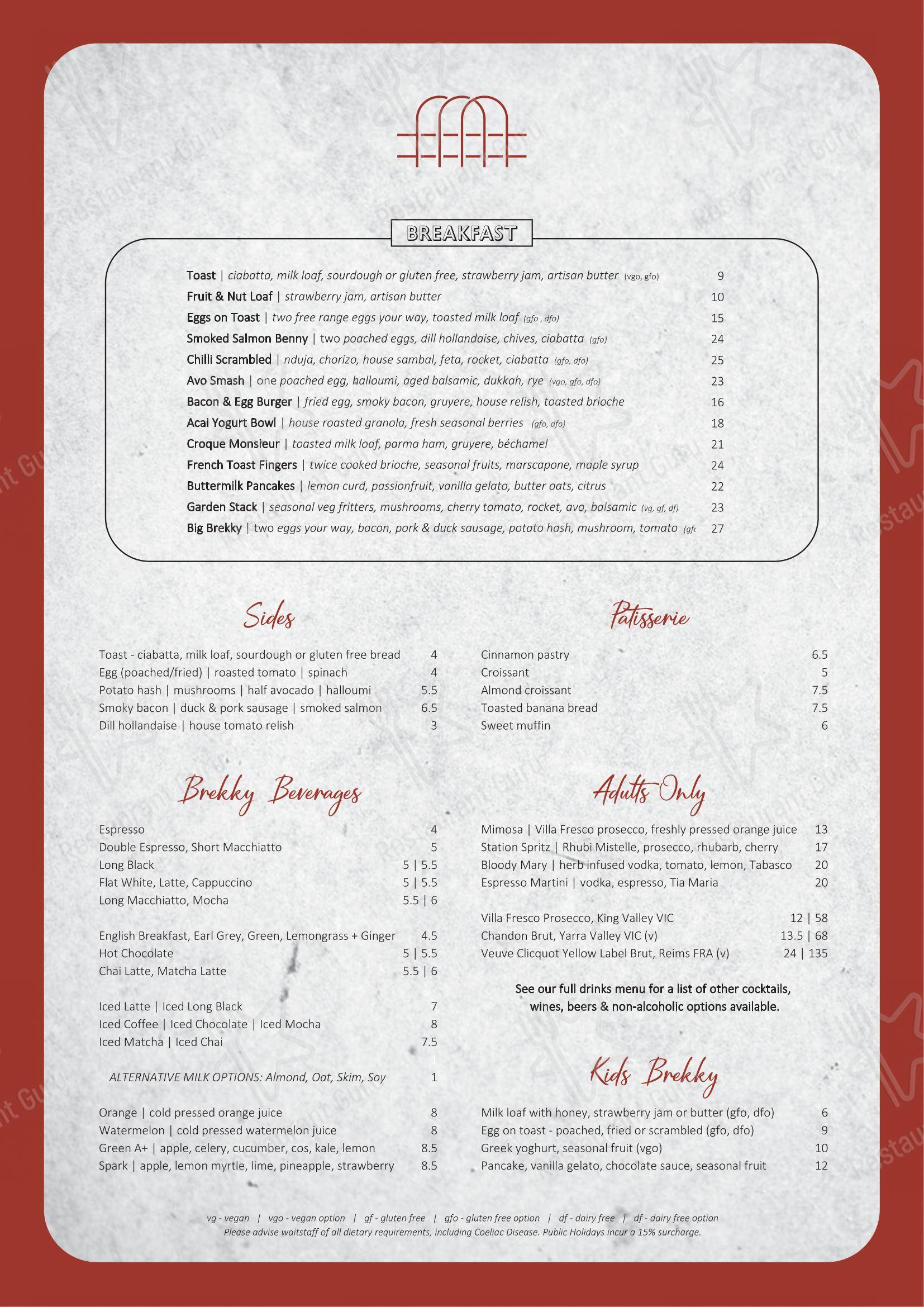 Menu at Ludo restaurant, South Perth