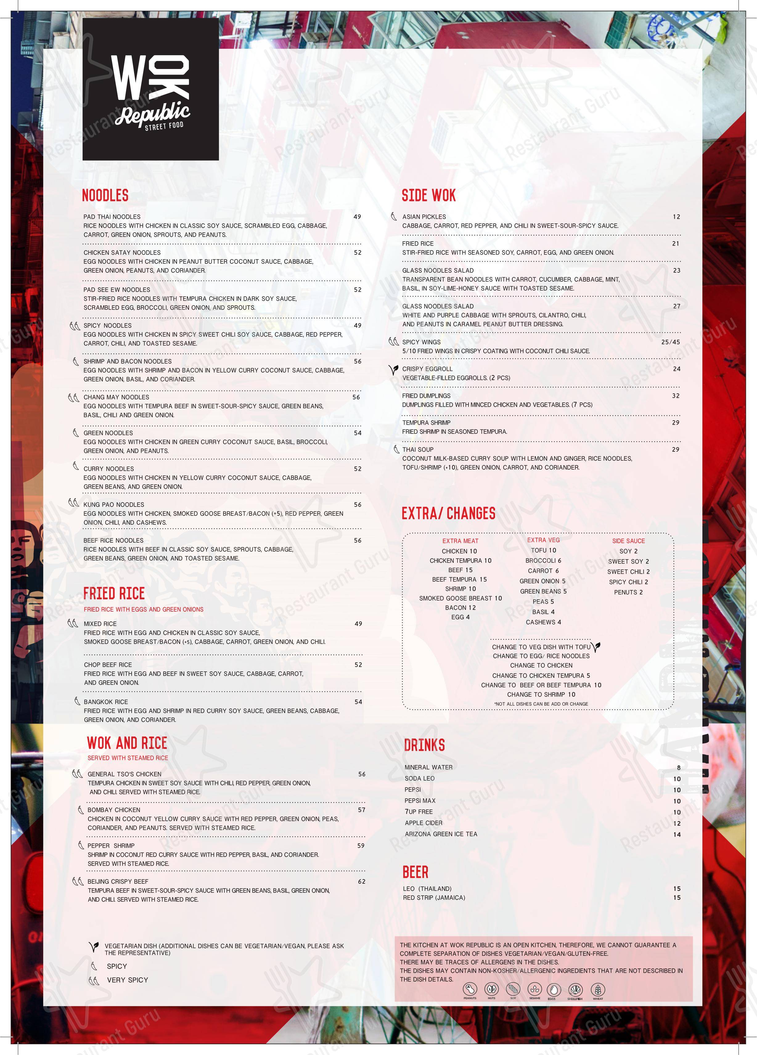 Menu at Wok Republic Dorćol, Belgrade