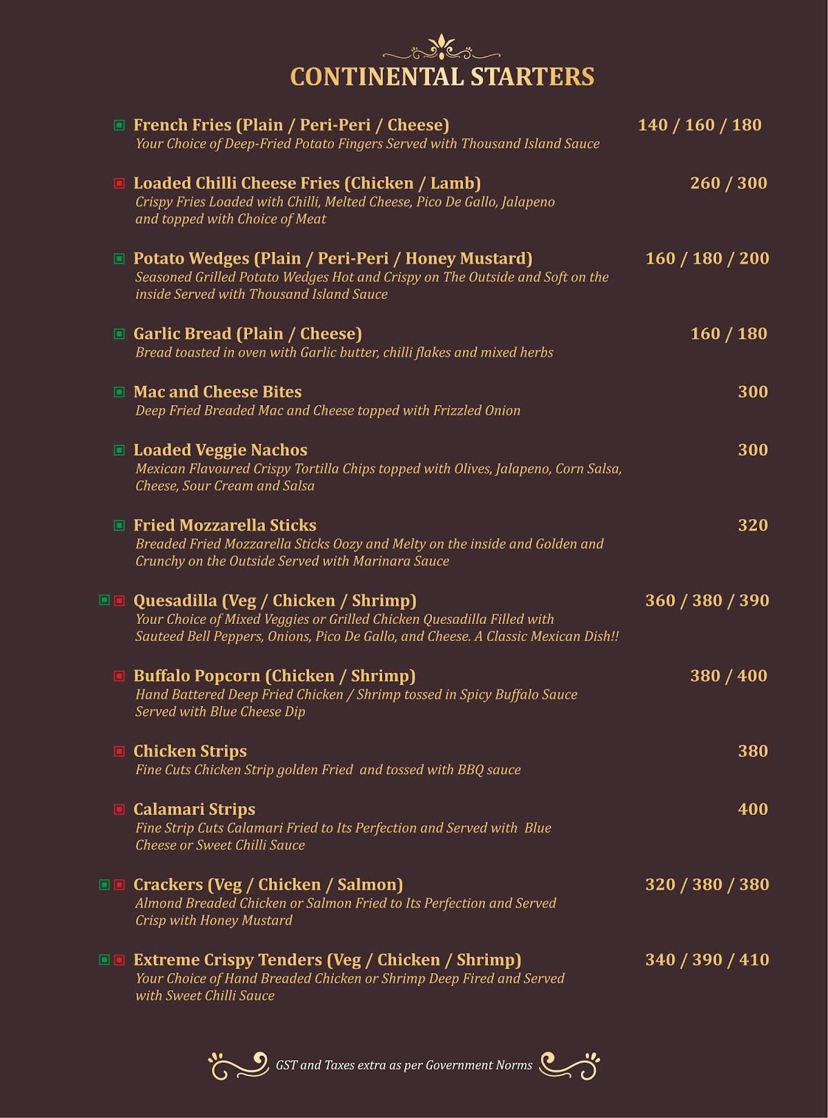 Menu at #175 ECR Restaurant, Chennai