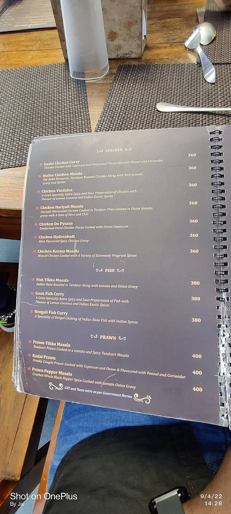 Menu at #175 ECR Restaurant, Chennai