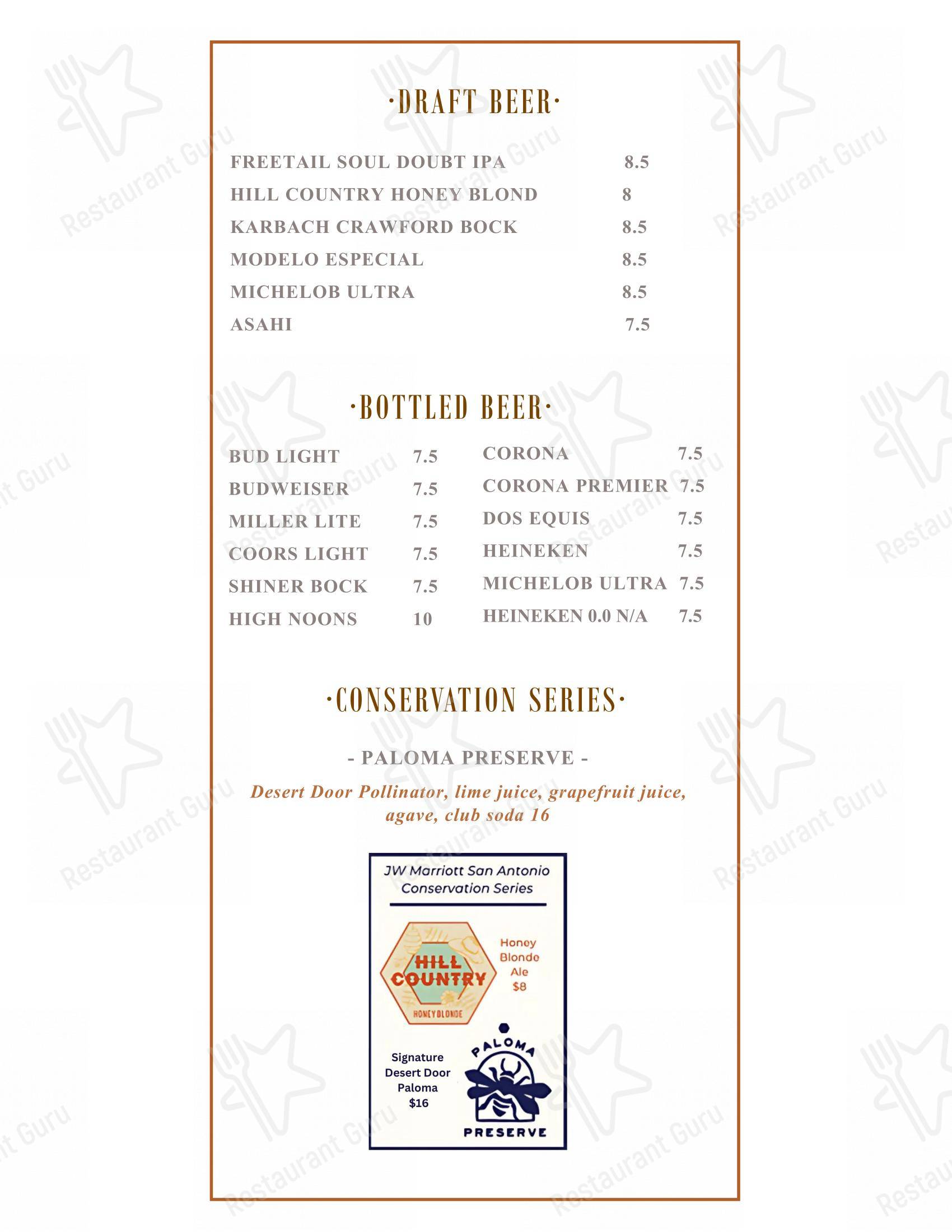 Menu at 18 Oaks steakhouse, San Antonio, Resort Pkwy