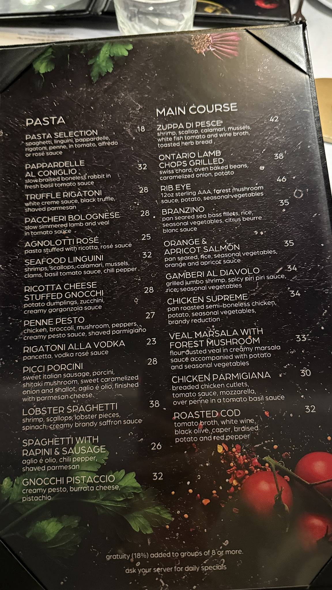 Menu at 255 By Alta Rossa Ristorante pizzeria, Vaughan