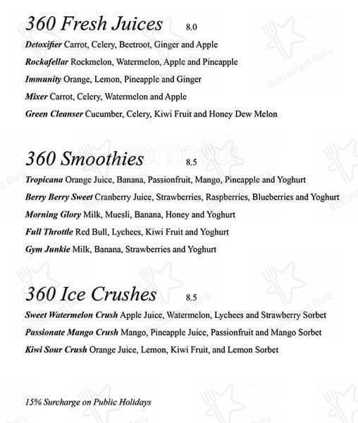 Menu at 3 Sixty Restaurant Bar The Grand Hotel, Labrador