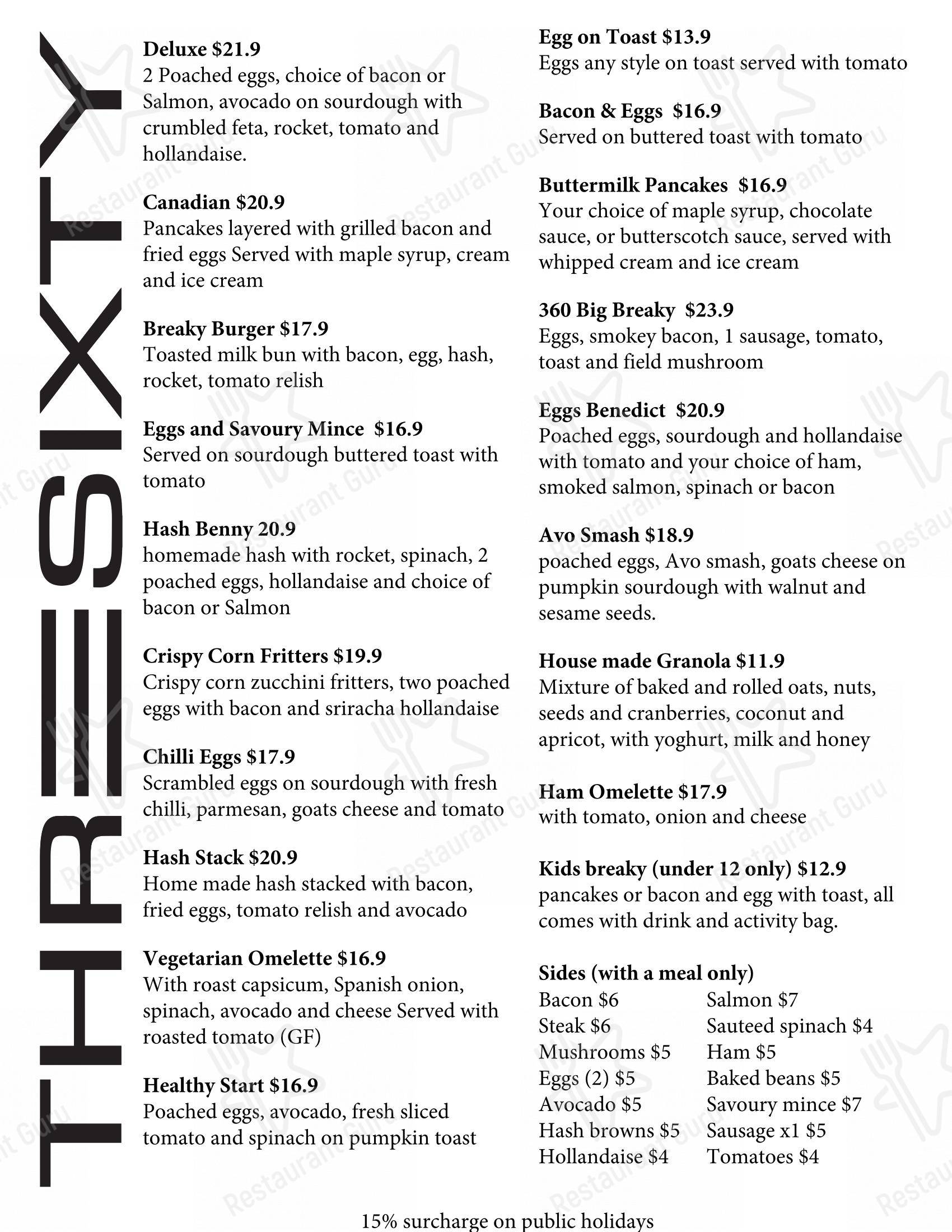Menu at 3 Sixty Restaurant Bar The Grand Hotel, Labrador