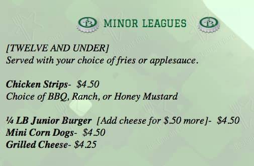 Menu at 3rd Base Bar & Grill, La Porte