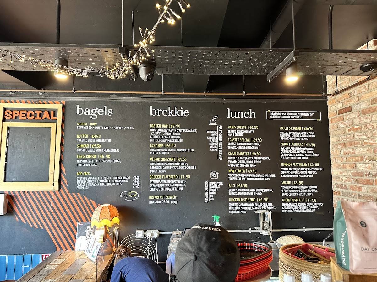 Menu at 5 Points cafe, Cork