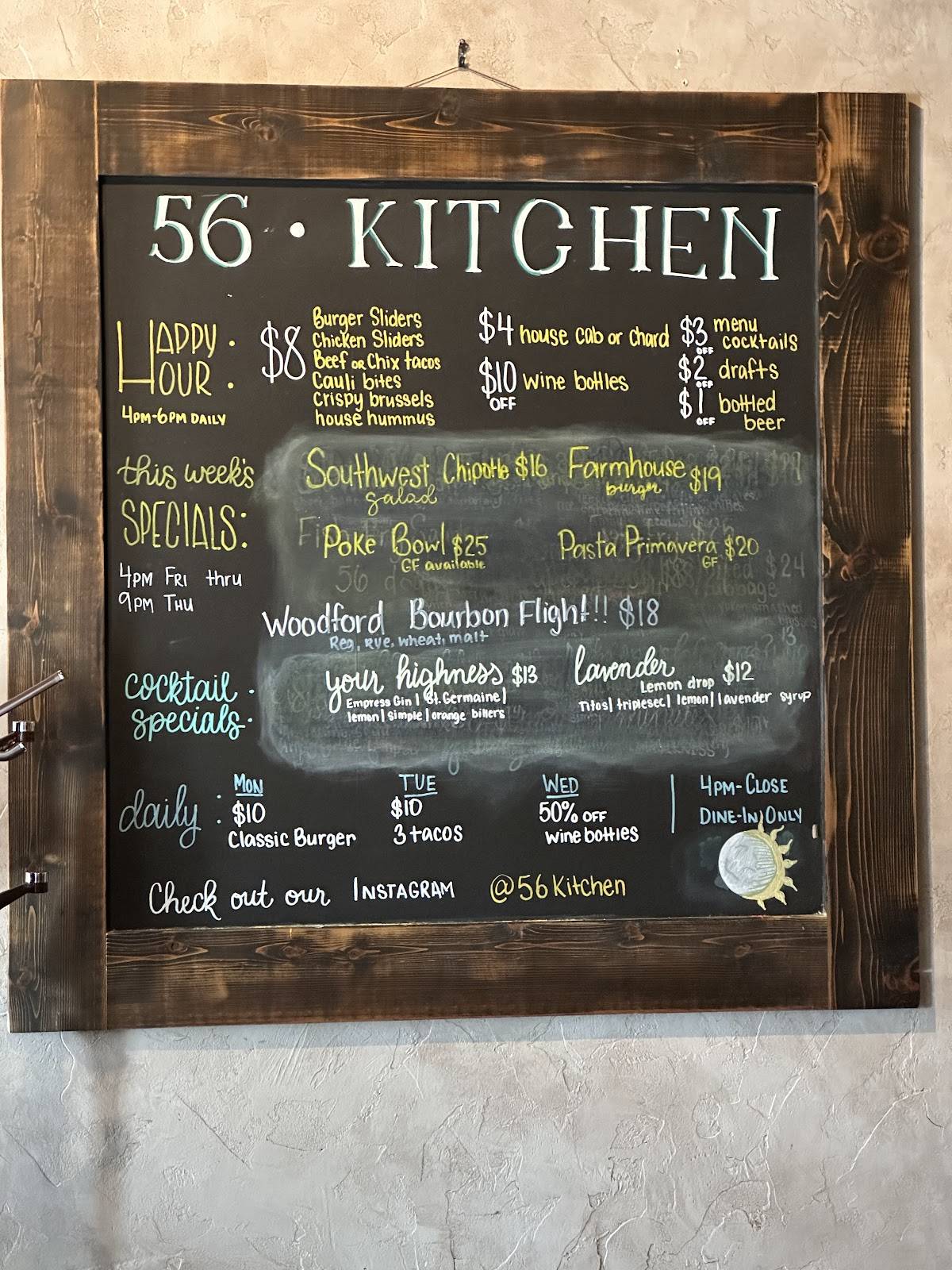Menu at 56 Kitchen - Solon pub & bar, Solon, Aurora Rd
