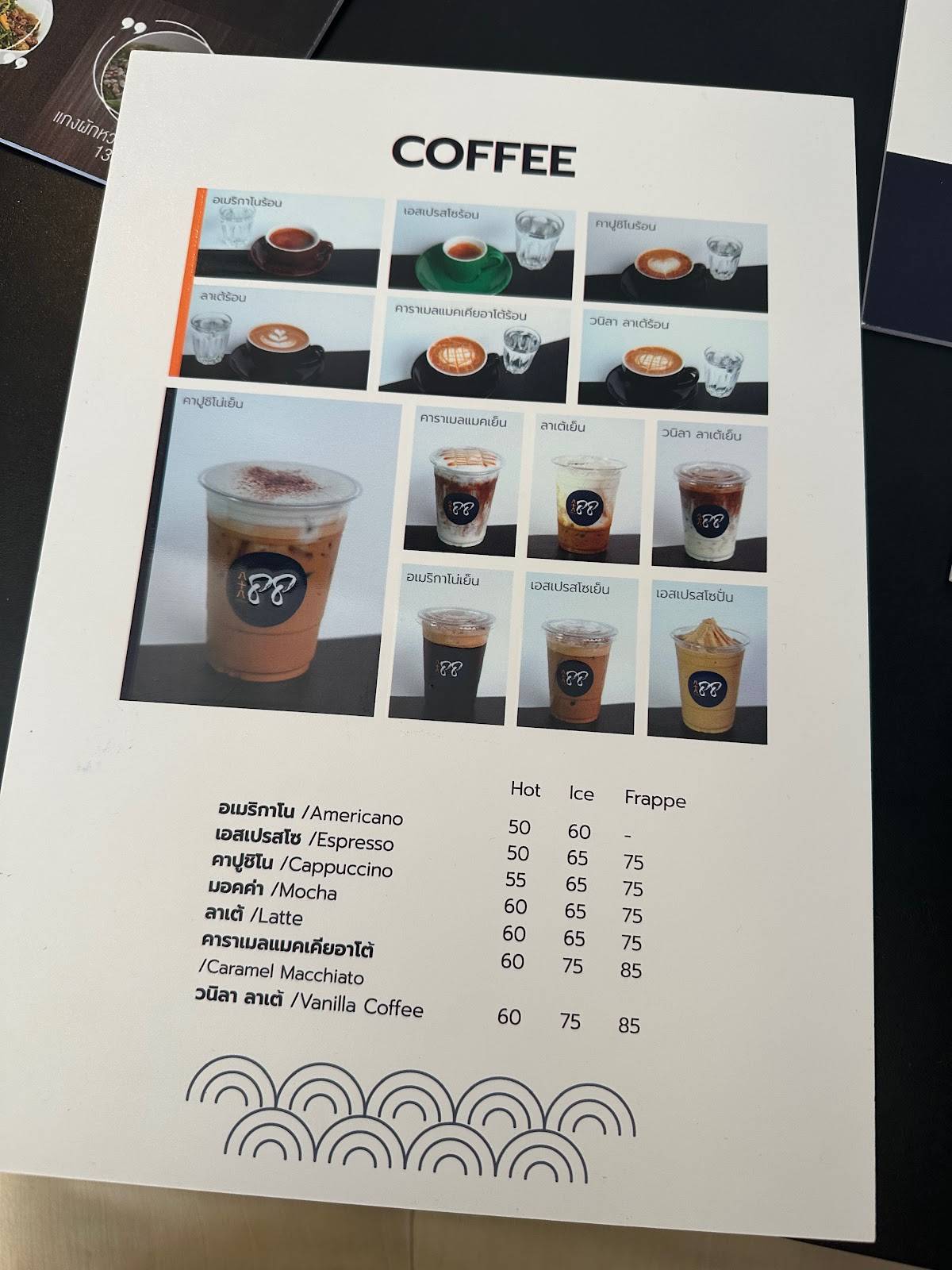 Carta del restaurante 88 padsibpad, Ubon Ratchathani