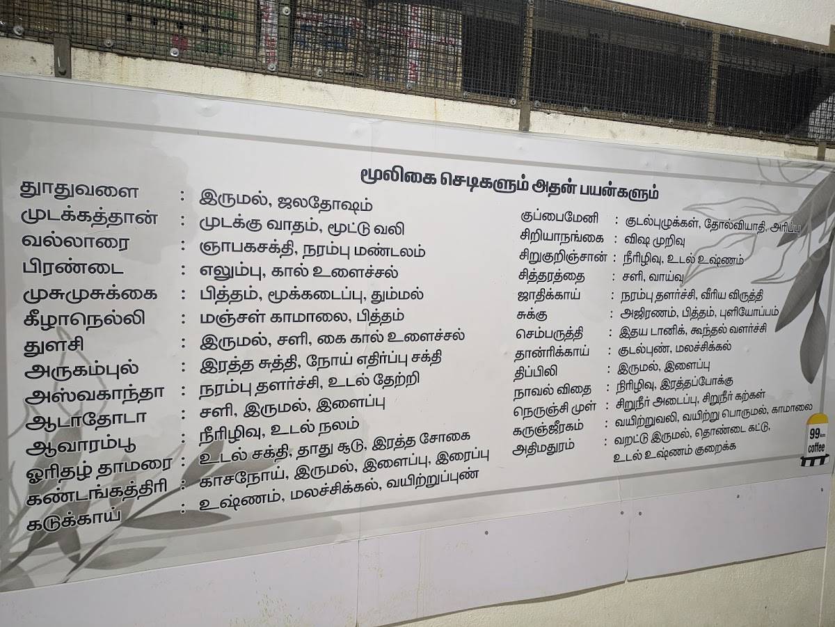 Menu at 99 km Coffee Stop, Perumbairkandigai