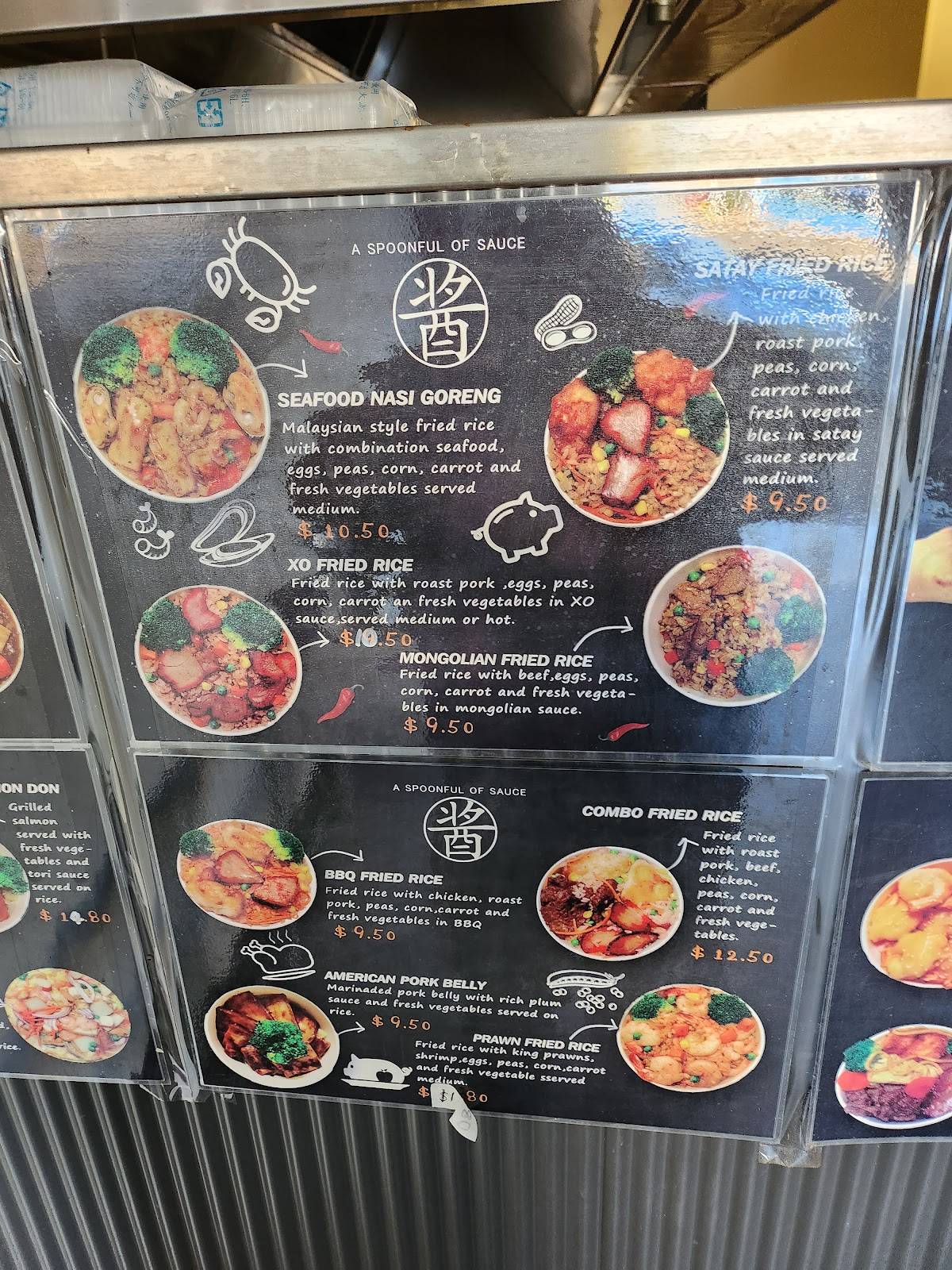 Menu at A Spoonful of Sauce restaurant, Bundaberg Central