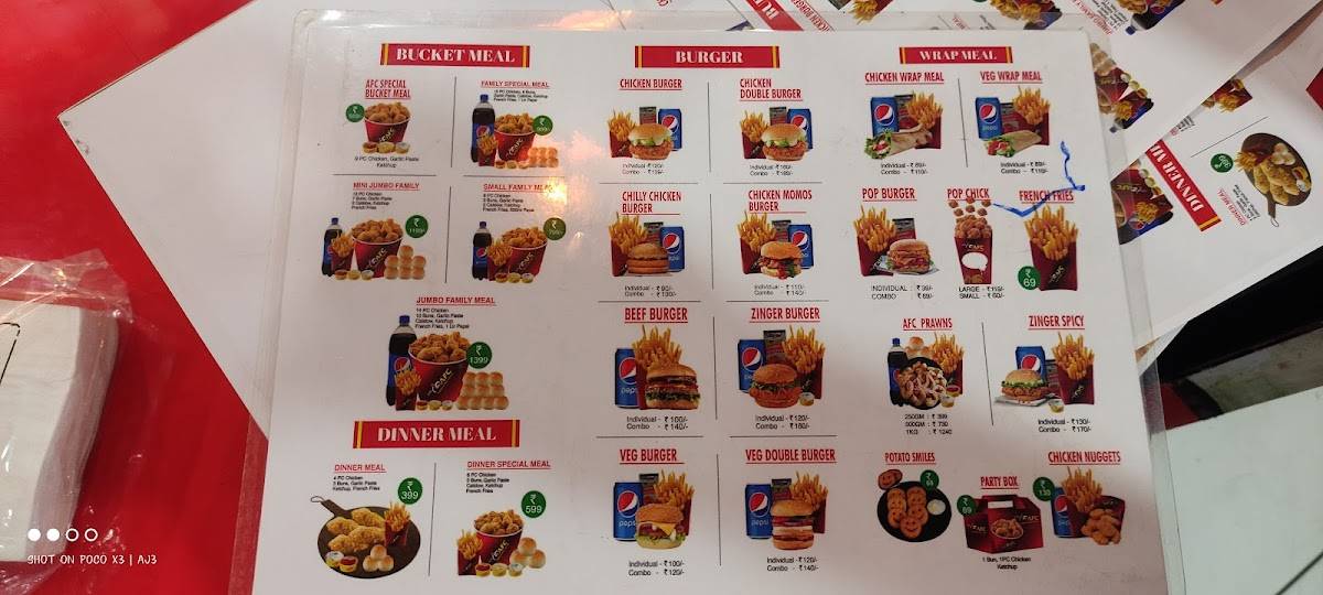 Menu at The AFC CHALODE, Chalode