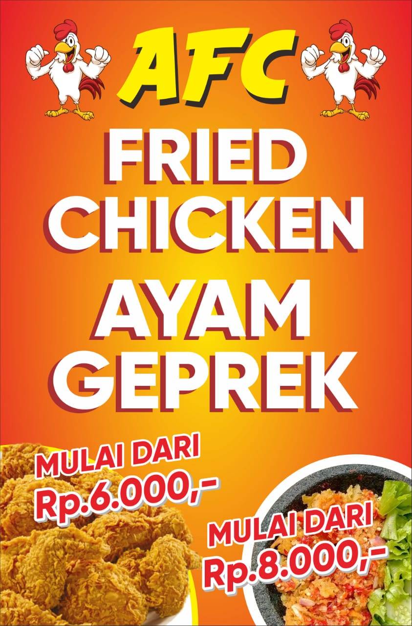 Carta del restaurante AFC CHICKEN & AYAM GEPREK, Indonesia
