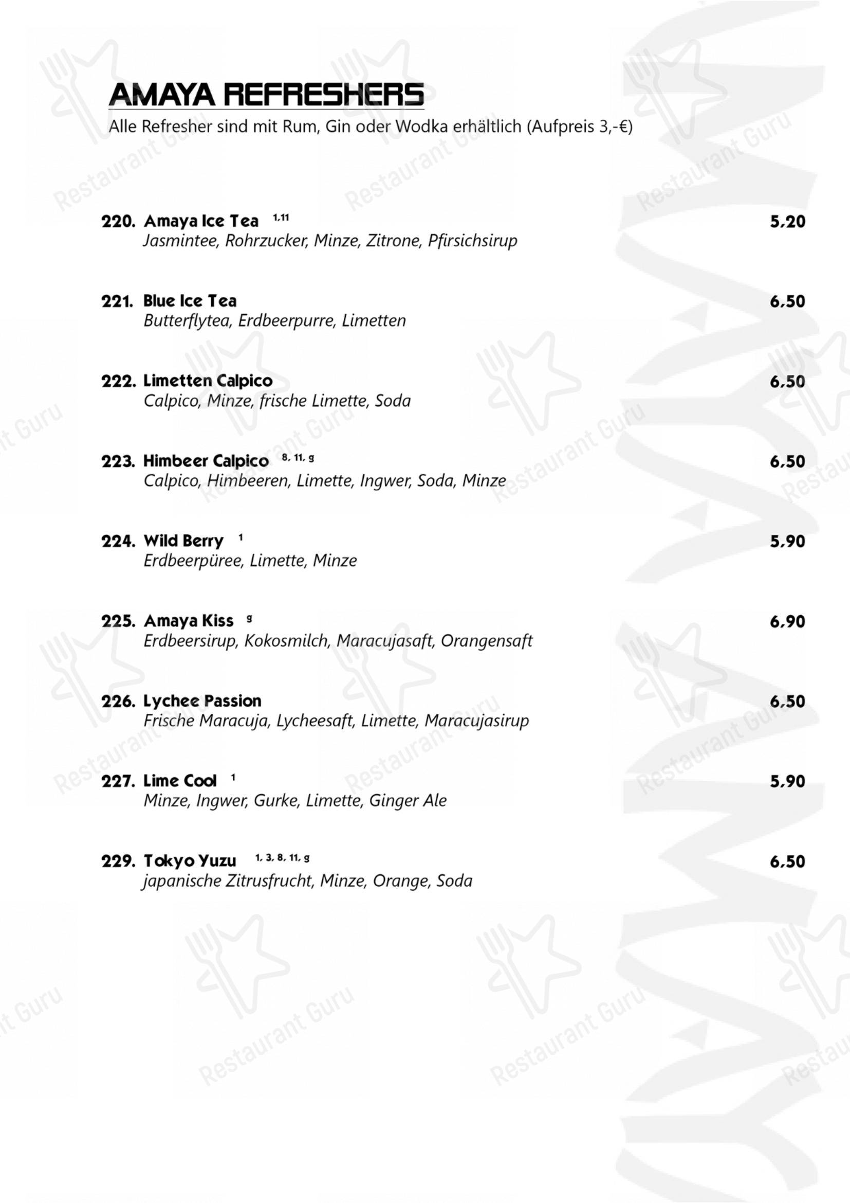 Speisekarte von AMAYA RESTAURANT Sushi & Bar, Ingolstadt