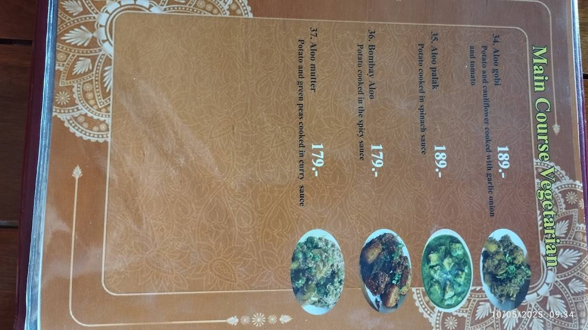 Menu at ATCHA Indian restaurant, Hua Hin