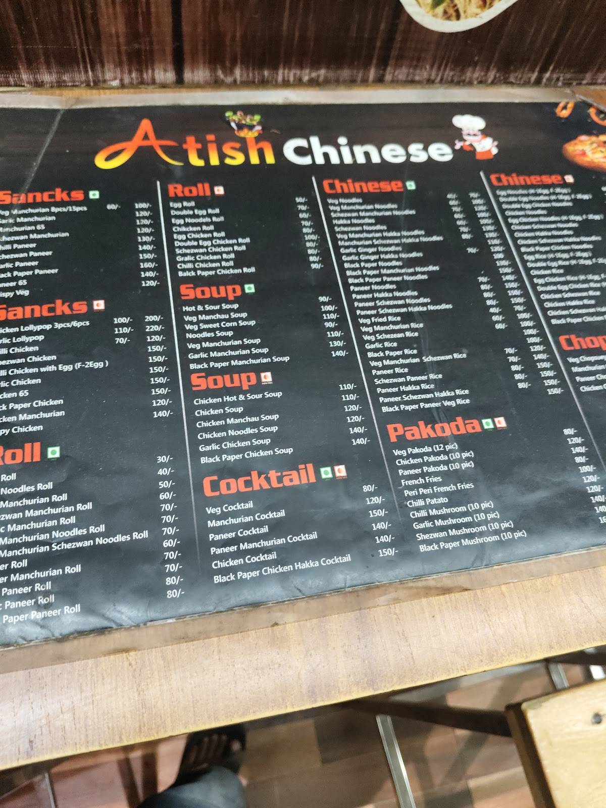 Menu at ATISH CHINESE POINT, Nagpur