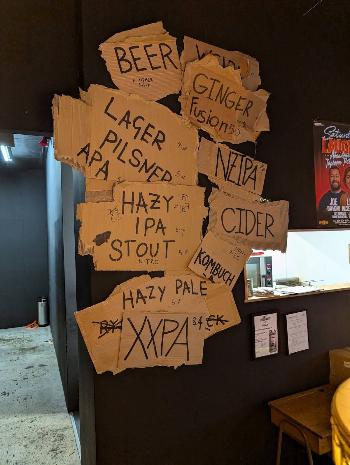 Menu at Abandoned Taproom Petone pub & bar, Lower Hutt