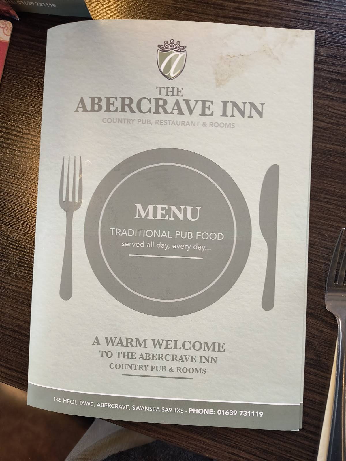 Menu at Abercrave Inn pub & bar, Abercraf, 145 Heol Tawe