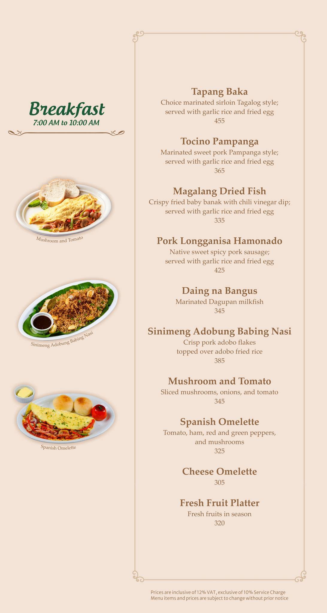 Menu at Abe's Farm restaurant, Magalang