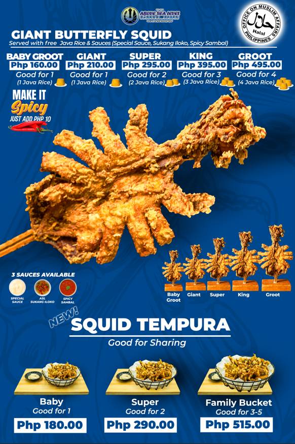 Carta del restaurante Above Sea Level Bypass Tarlac, Tarlac