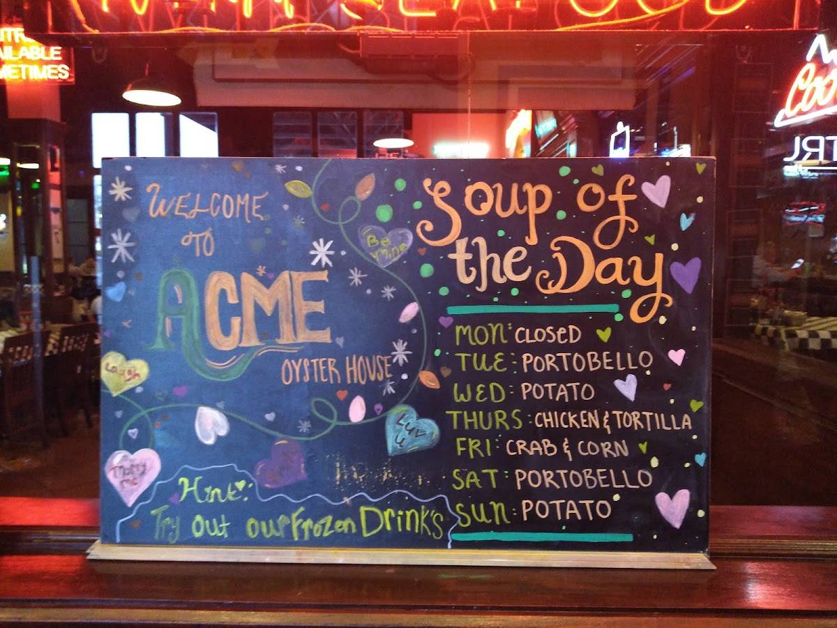 Menu at Acme Oyster House restaurant, Baton Rouge, Perkins Rd