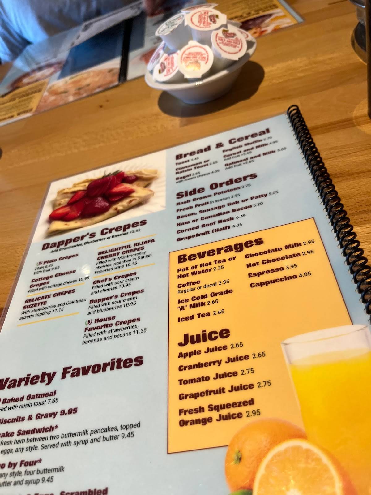 Menu at Dapper's West Family Restaurant, Addison