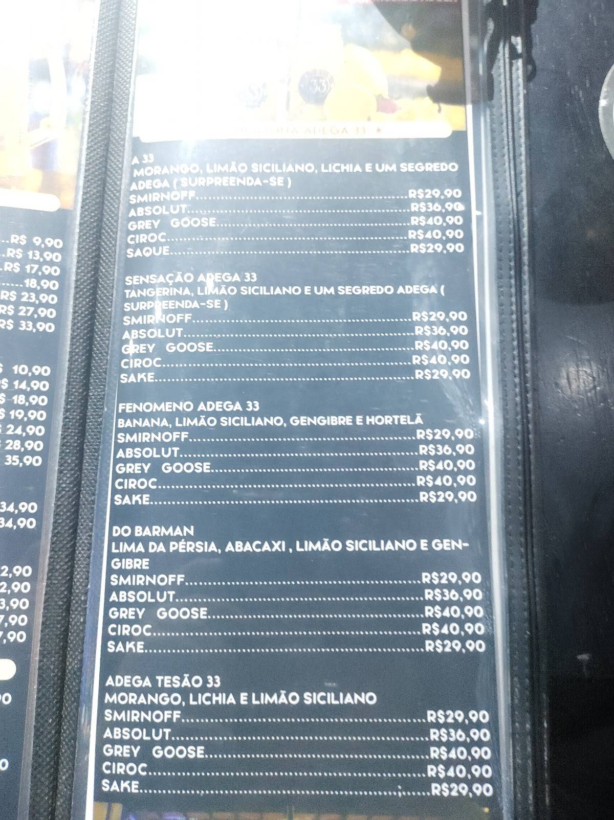 Menu em Adega 33 Suzano pub & Bar, Suzano