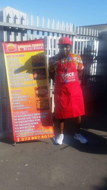 Menu au African Fusion Braai Kiosk restaurant, Le Cap