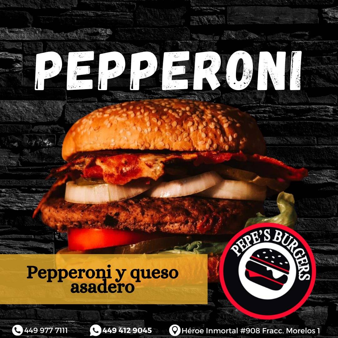 Carta del restaurante Pepe's Burgers, Aguascalientes