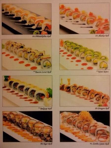 Menu at Zenbu restaurant, Airdrie
