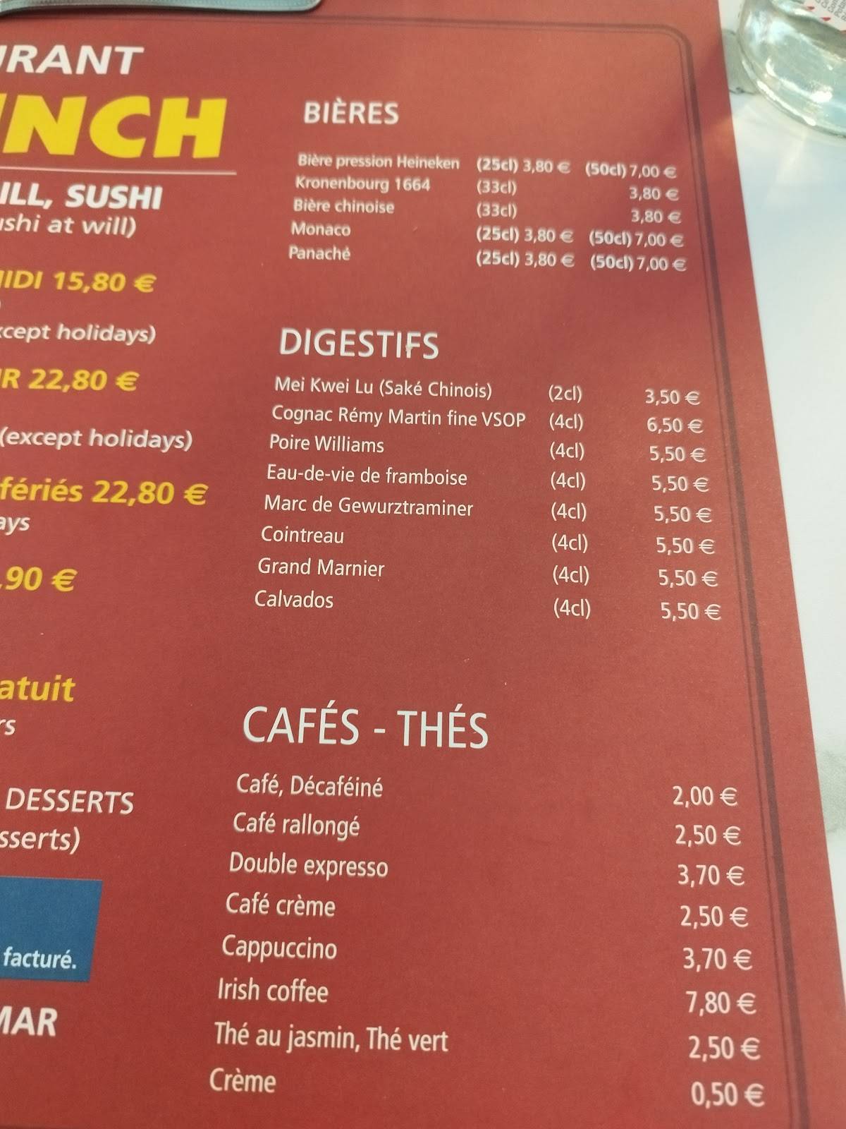 Menu au Airlunch Buffet Wok Grill À Volonté restaurant, Colmar