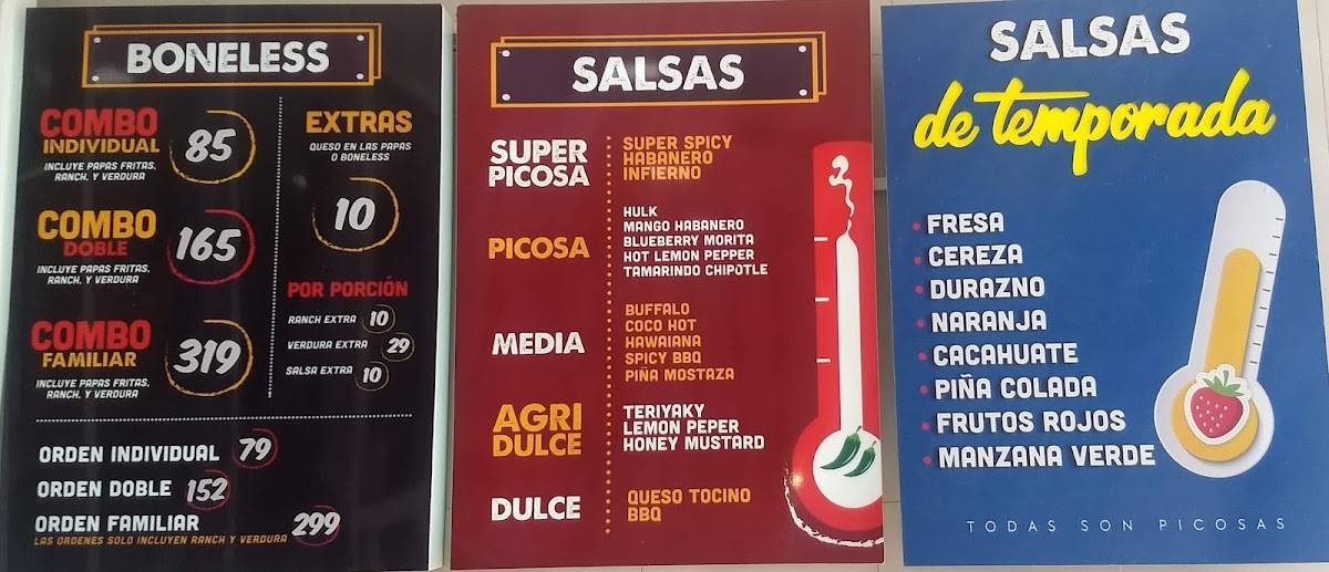 Menu at Alabama Fried Chicken restaurant, Ciudad Juarez, Ejercito y
