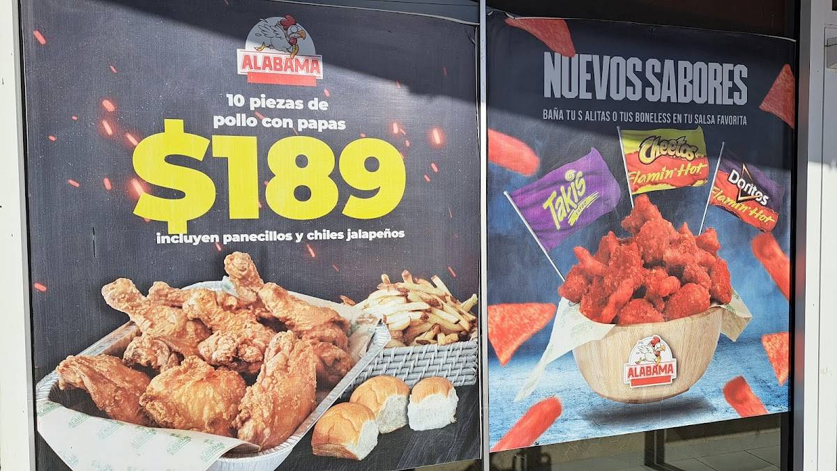 Menu at Alabama Fried Chicken restaurant, Ciudad Juarez, Ejercito y