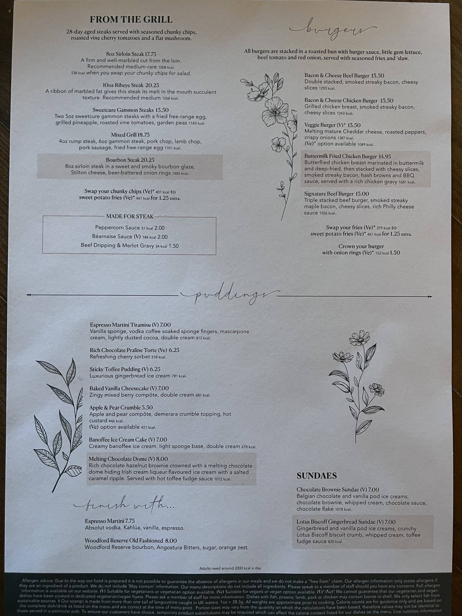 Menu at Old Irish Harp pub & bar, Walsall