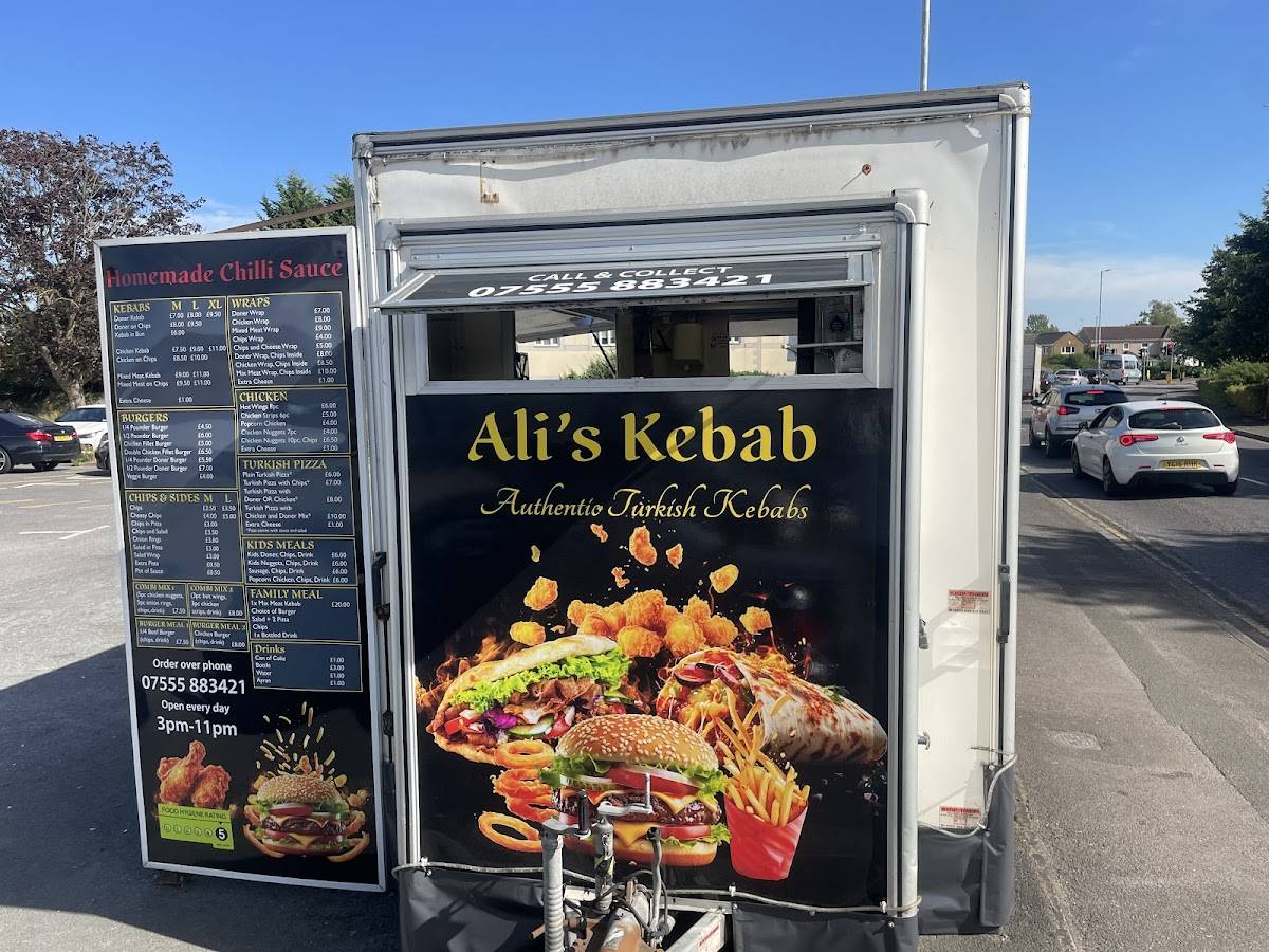 Menu at Ali's Kebab, Swindon