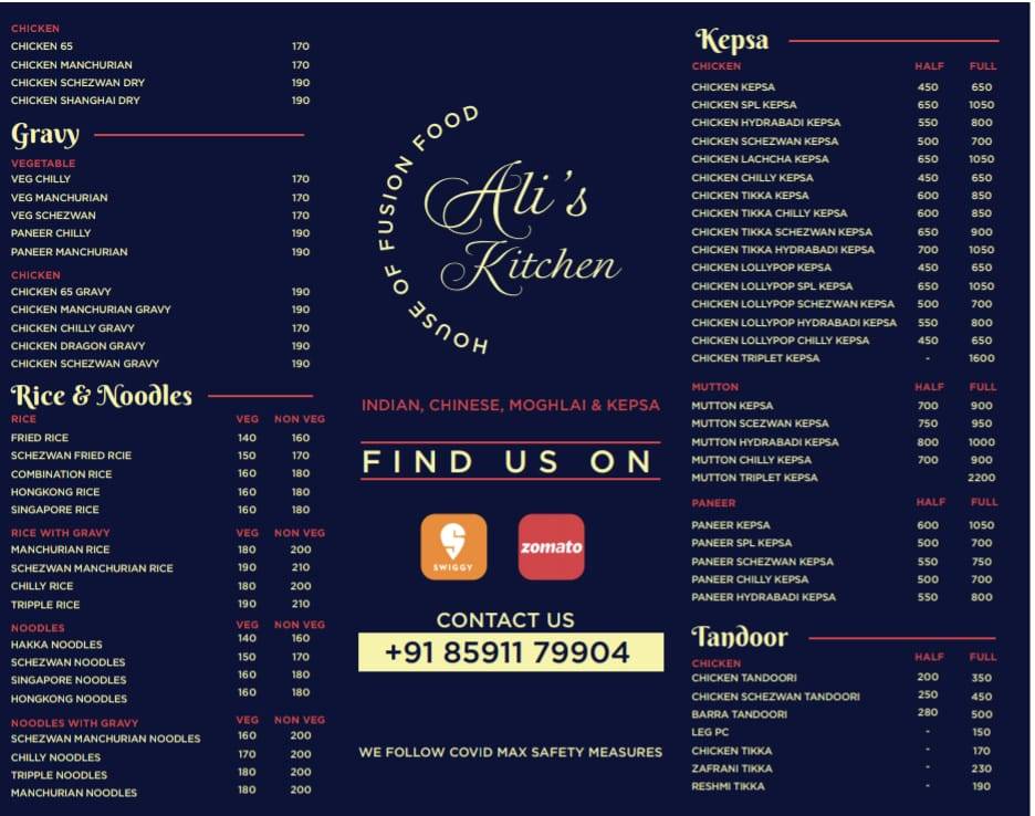 Menu at Ali's Kitchen, Mumbai, Shop No 5