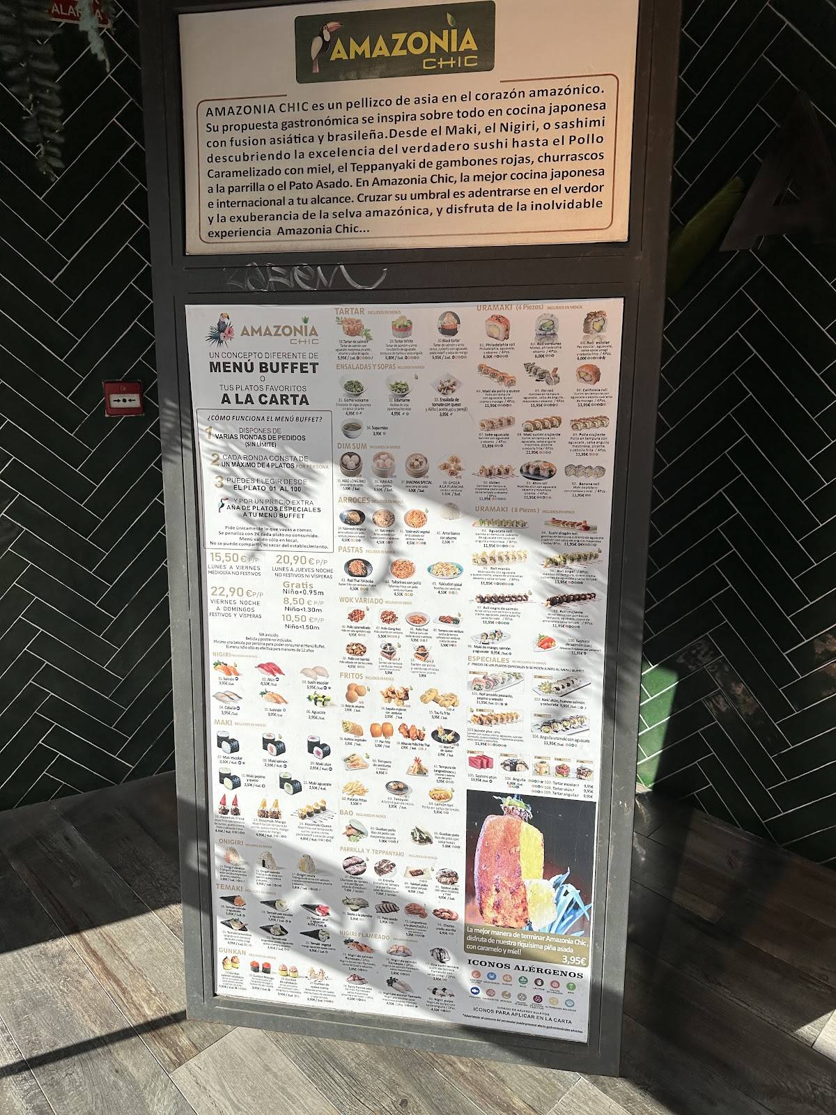 Carta del restaurante Amazonia Chic, Madrid, Centro Comericial ...