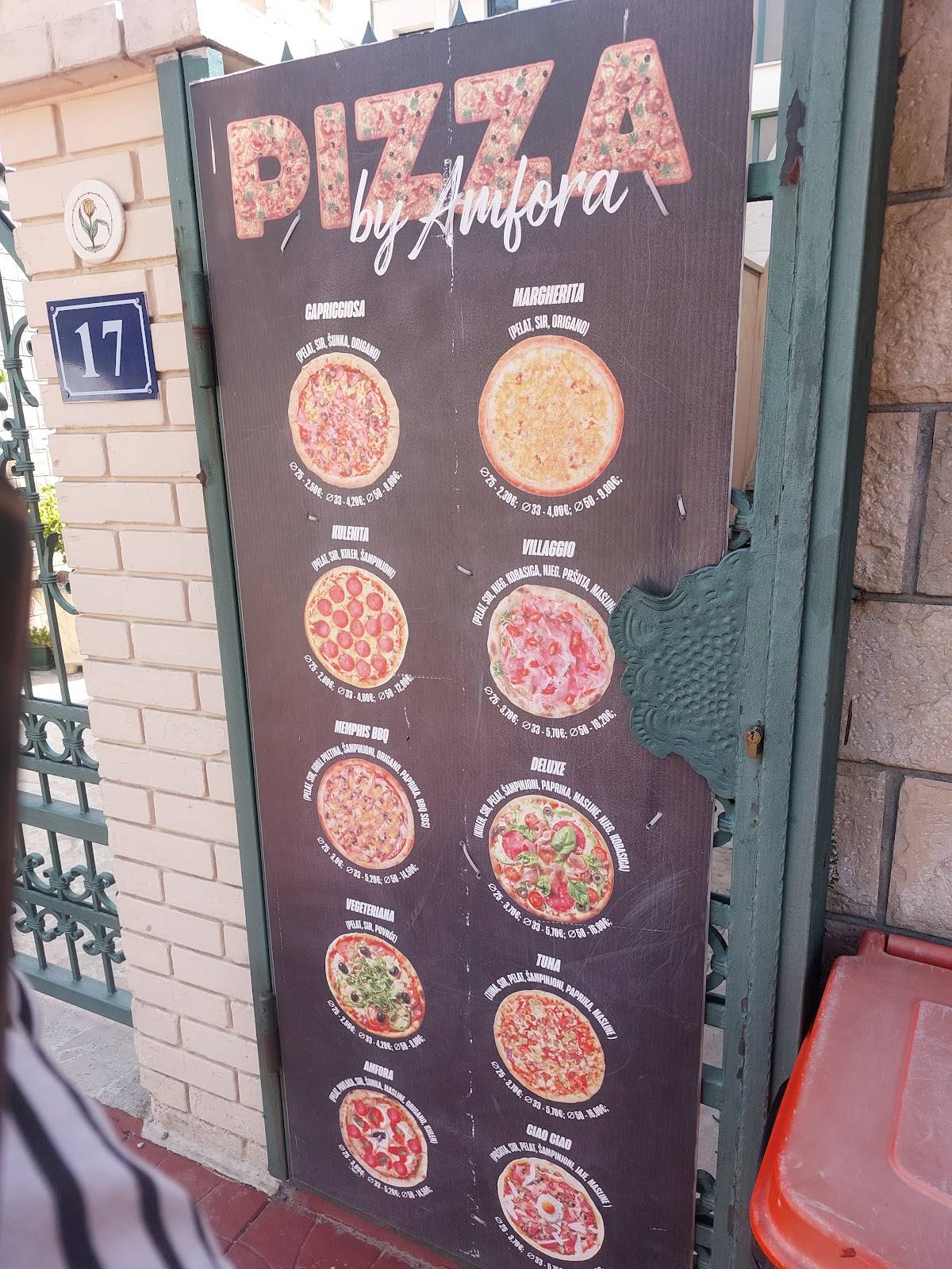 Menu at Amfora bakery/pizzeria, Sutomore, 55 Cara Lazara