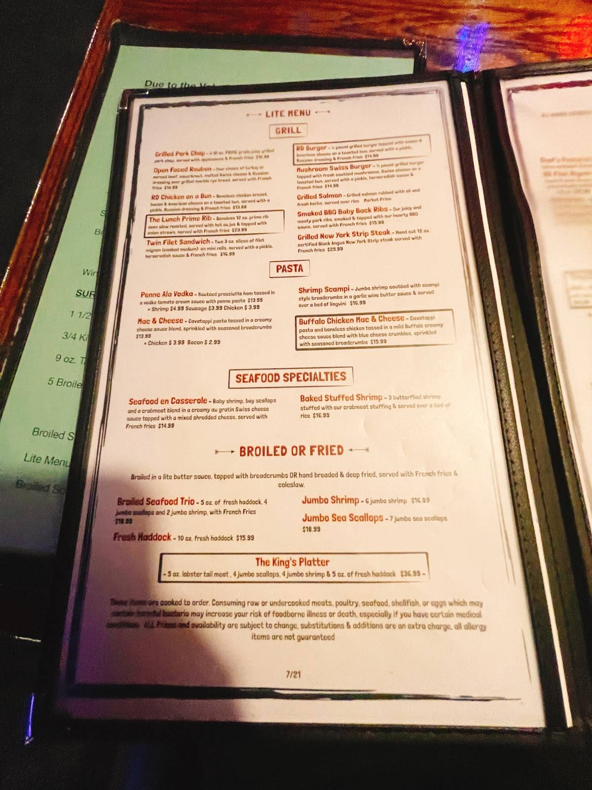 Menu at Raindancer Restaurant, Amsterdam, NY-30