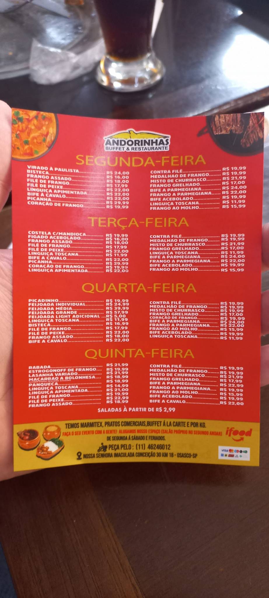 Menu em Andorinhas Restaurante, Osasco