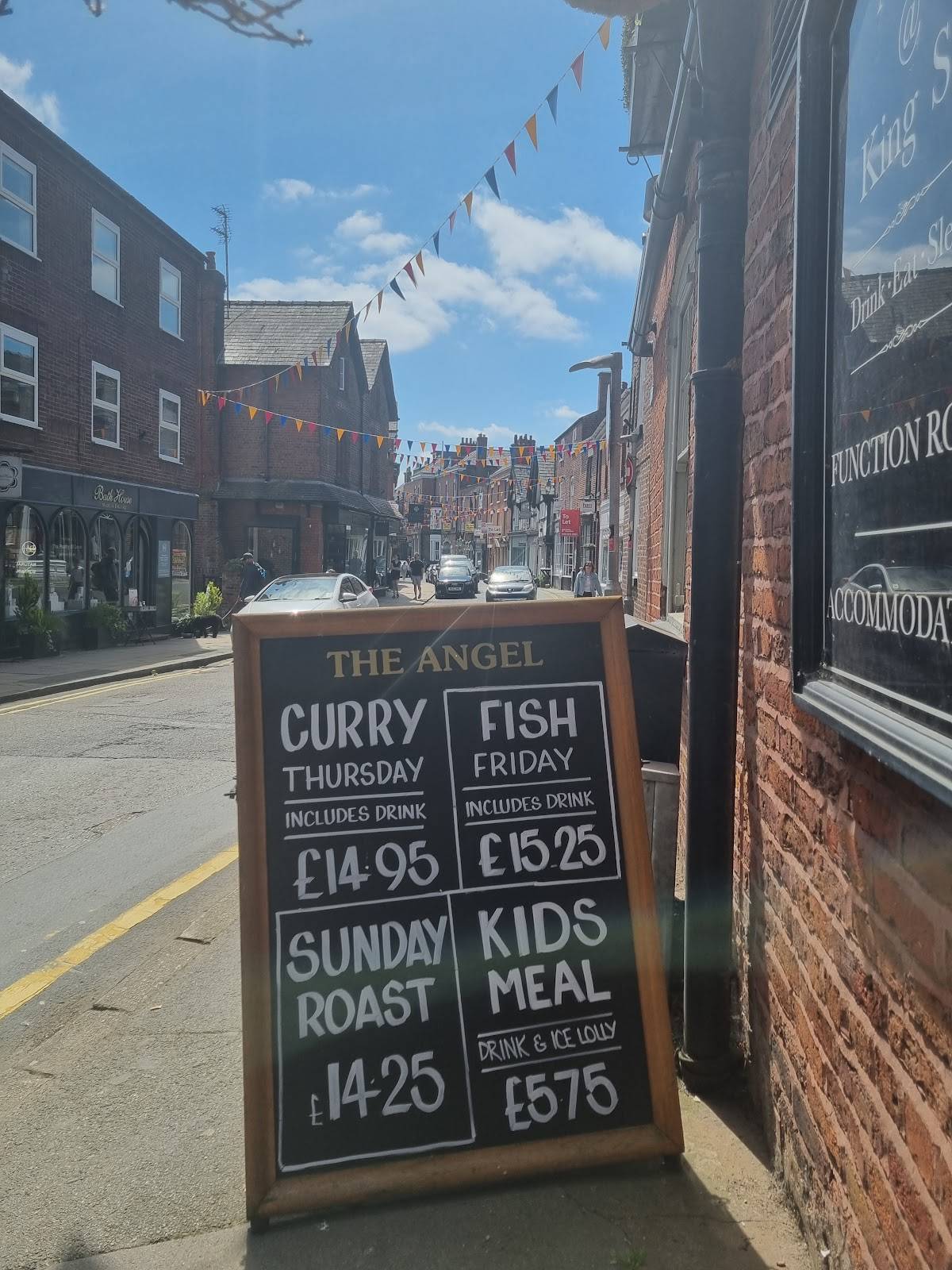 Menu at Angel at King St. pub & bar, Knutsford