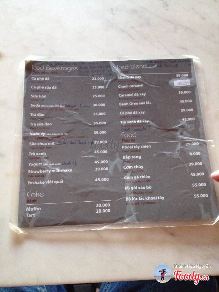 Menu at Anh Coffee cafe, Ho Chi Minh City, 47 Đ. Trần Hưng Đạo