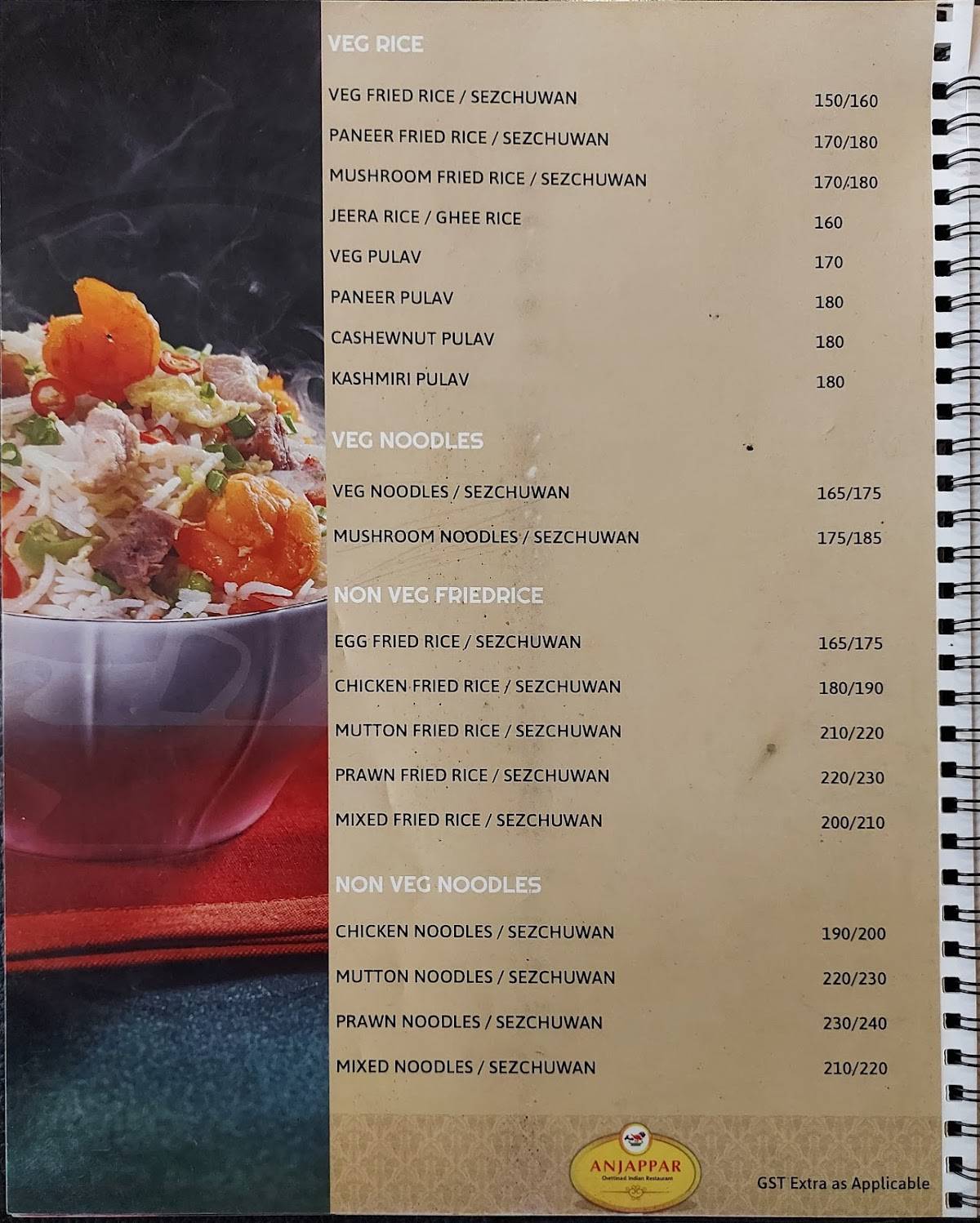 Menu at Anjappar Chettinad Restaurant, Thoothukudi