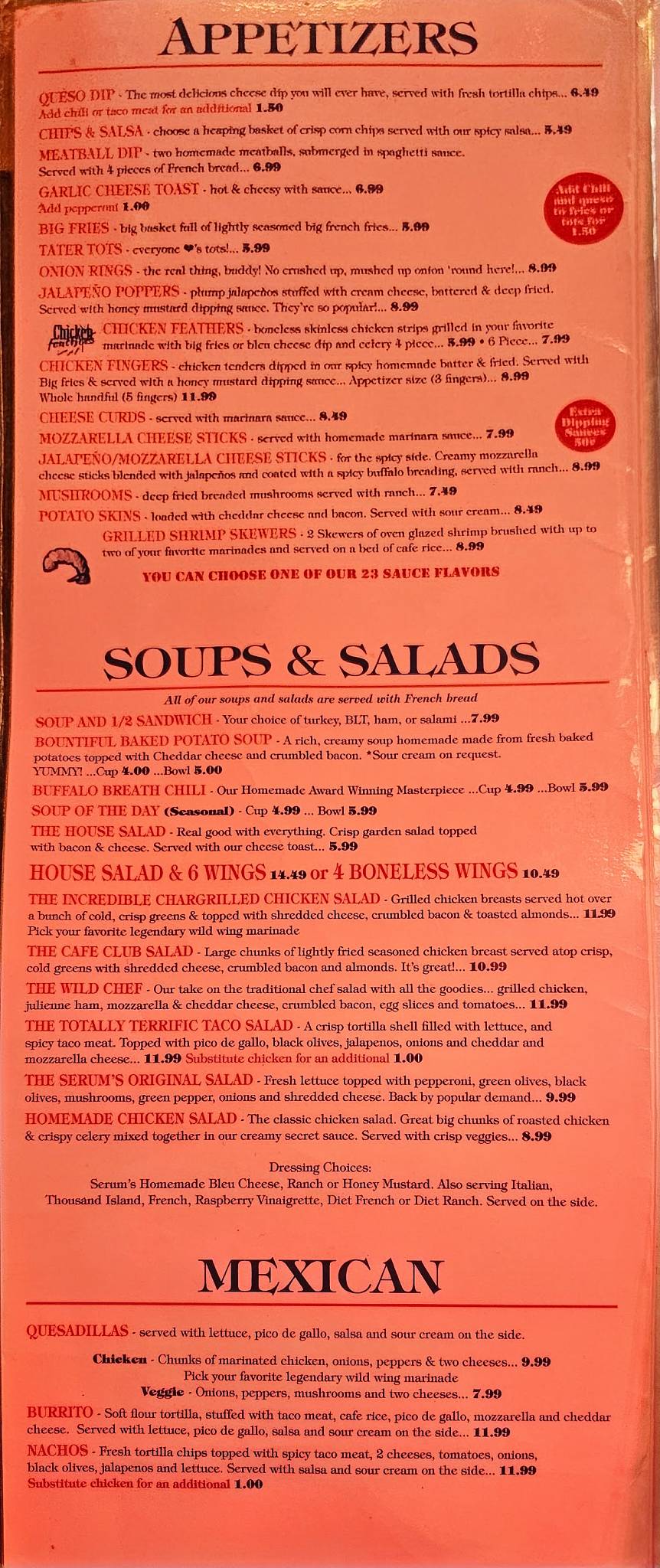 Menu at Serum's Good Time Emporium pub & bar, Anoka