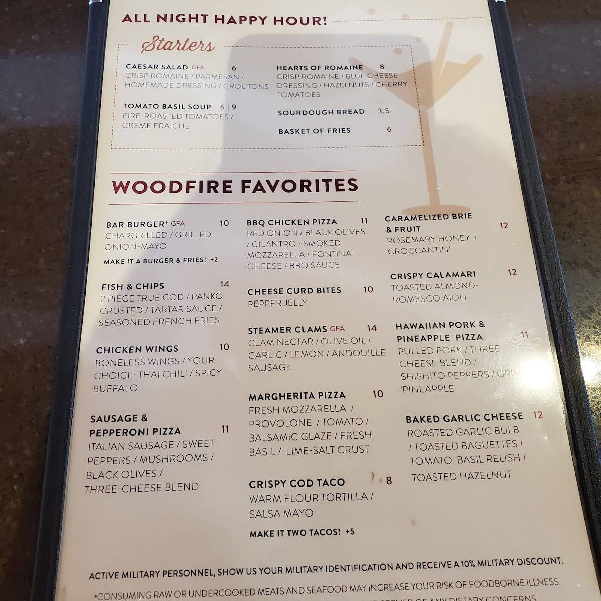 Menu at Anthony's Woodfire Grill restaurant, Everett